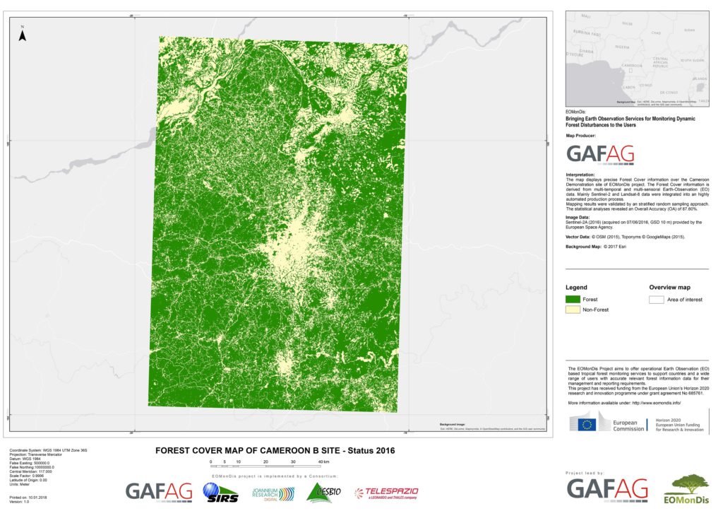 Forest/Non-Forest Maps & Change Maps – EOMonDis Project